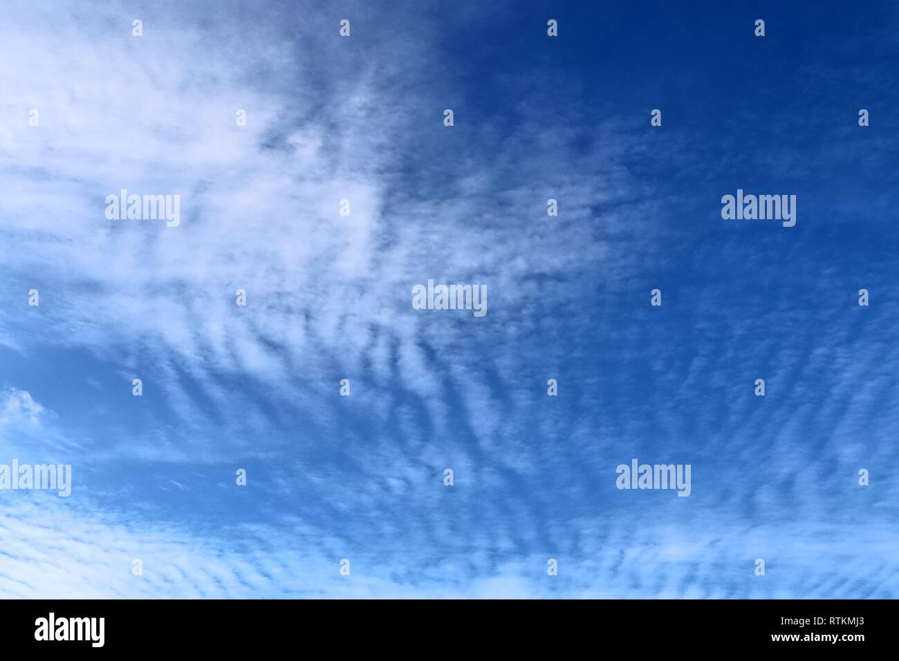 Aircraft contrails in the blue sky taken in northern germany Stock ...