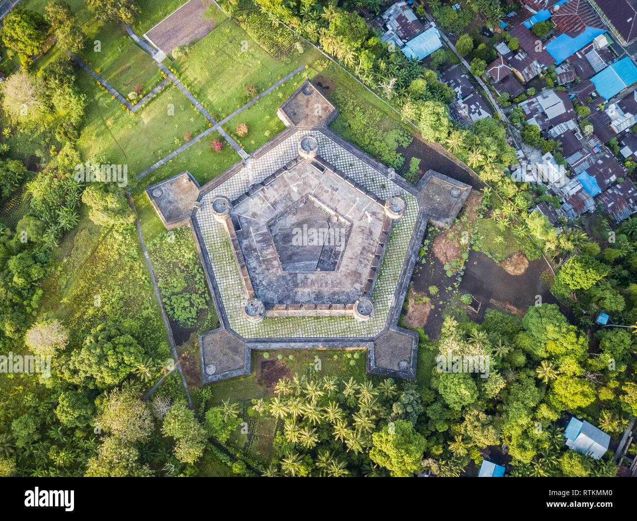 Fort Belgica, a 17th-century fort built by the Dutch on Banda Neira ...