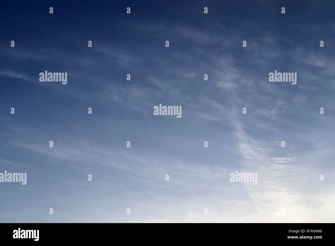 Aircraft contrails in the blue sky taken in northern germany Stock ...