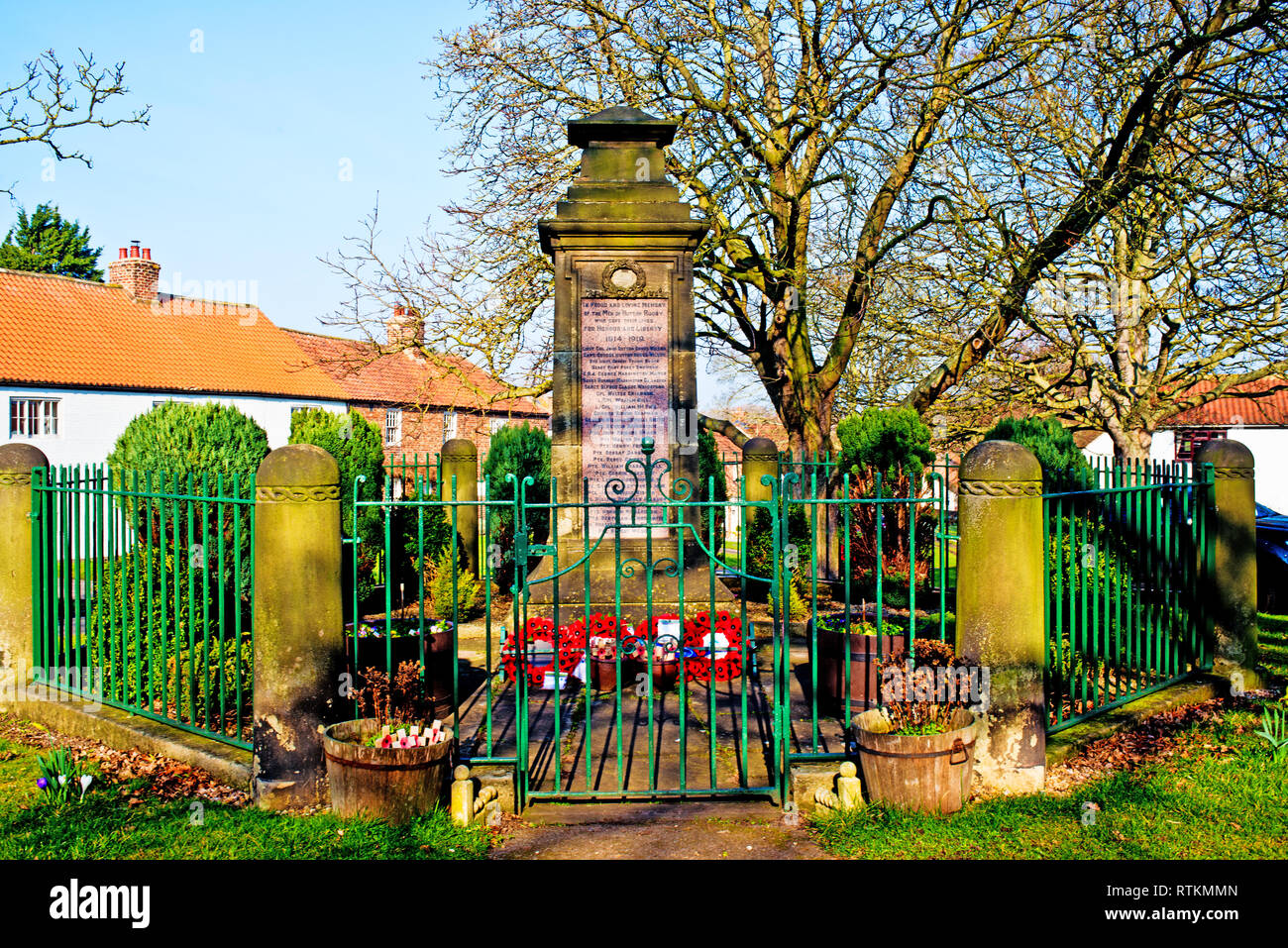 1st World War Memorial, Hutton Rudby, North Yorkshire, England Stock ...