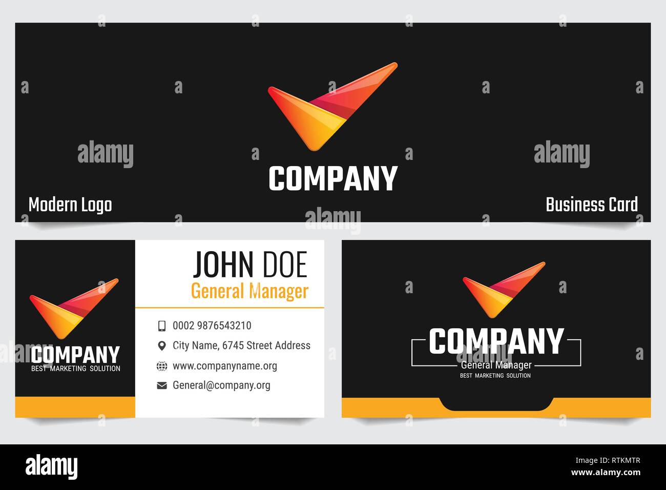 Modern business card Vector template design for company Stock Vector Image & Art - Alamy