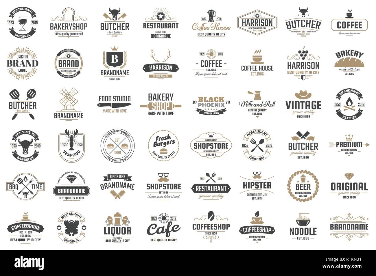 Restaurant Retro Vector Logo for banner, poster, flyer Stock Vector ...