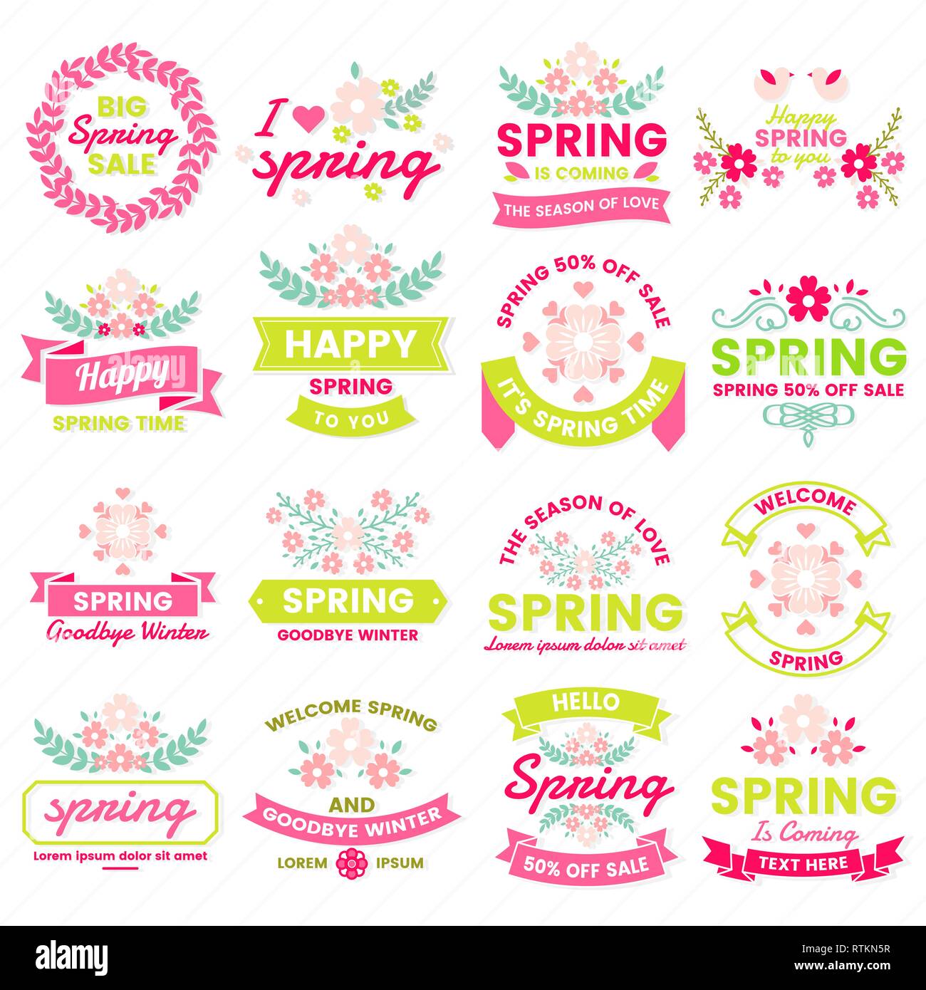 Spring Retro Vintage Vector Label for banner Stock Vector Image & Art ...