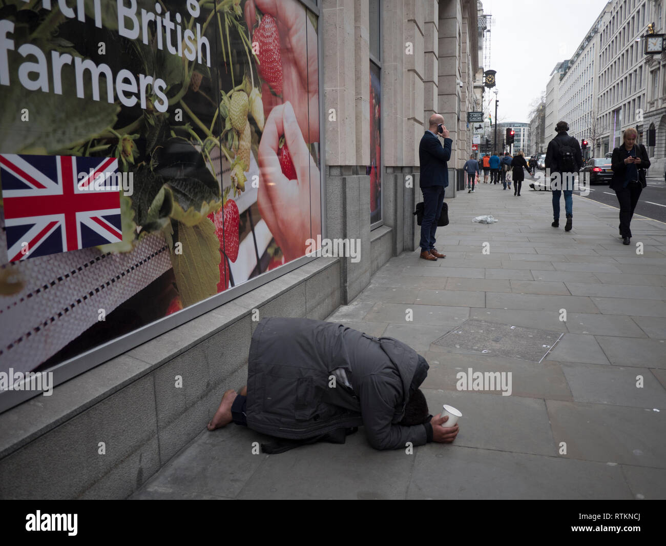 Rich poor divide inequality, Homeless beggar in Cheapside, London ...