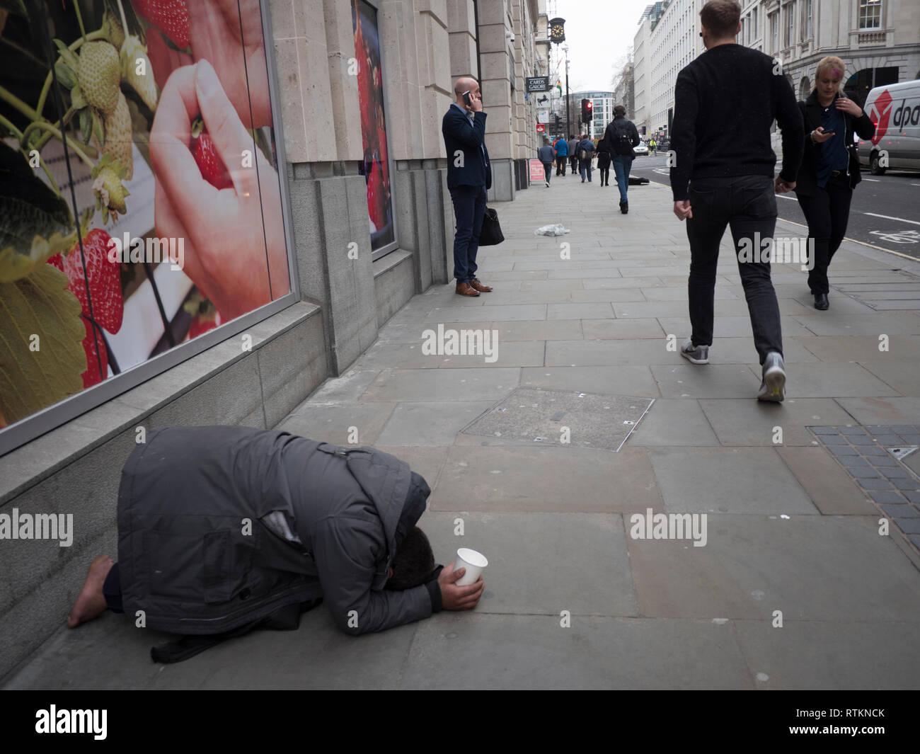 Rich poor divide inequality, Homeless beggar in Cheapside, London ...