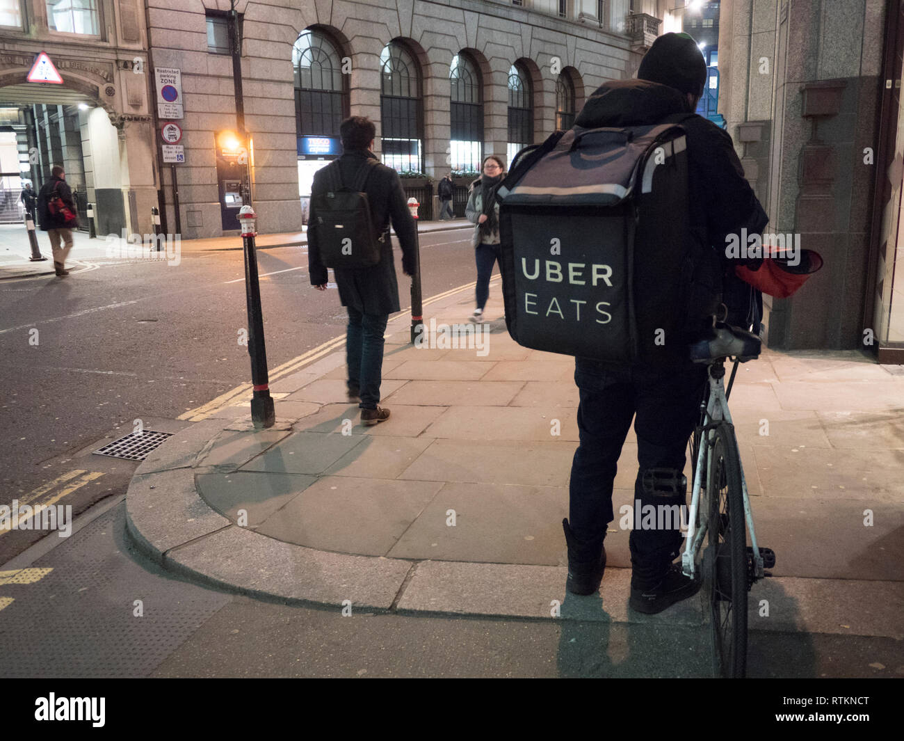 Uber eats ubereats, take away delivery cyclist in central London Stock ...