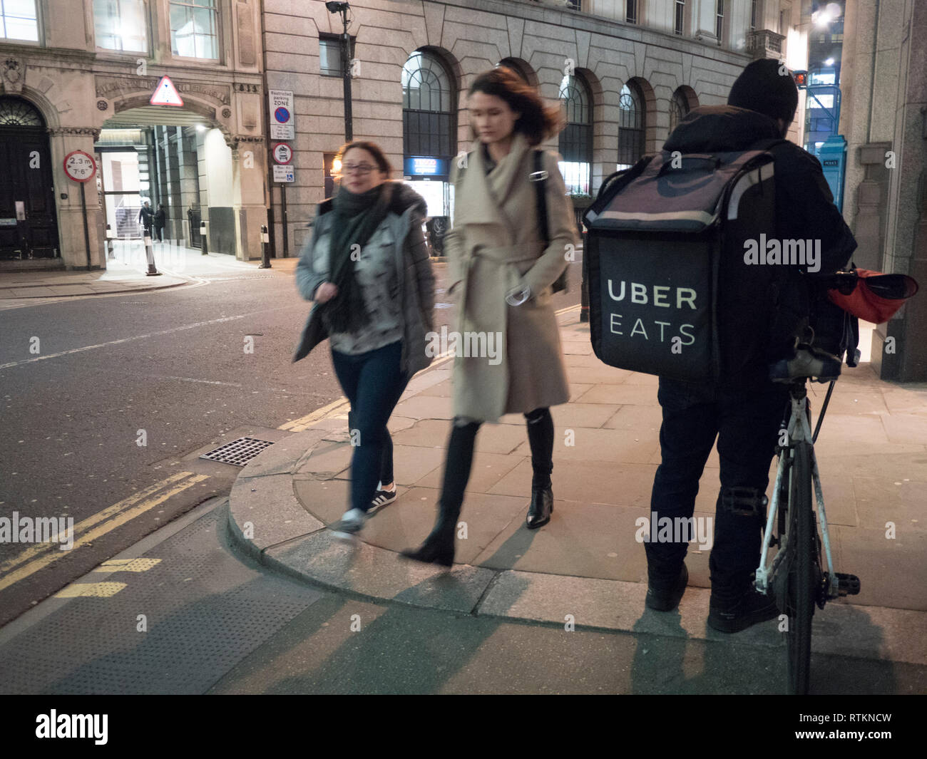 Uber eats ubereats, take away delivery cyclist in central London Stock ...