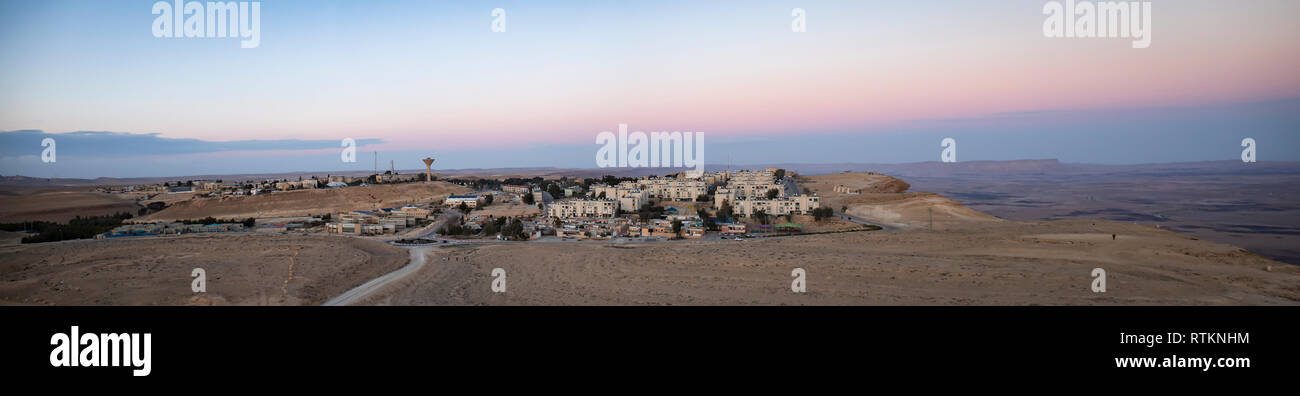 Mitzpe Ramon, Israel - February 22, 2019: A panoramic view of Mitzpe ...