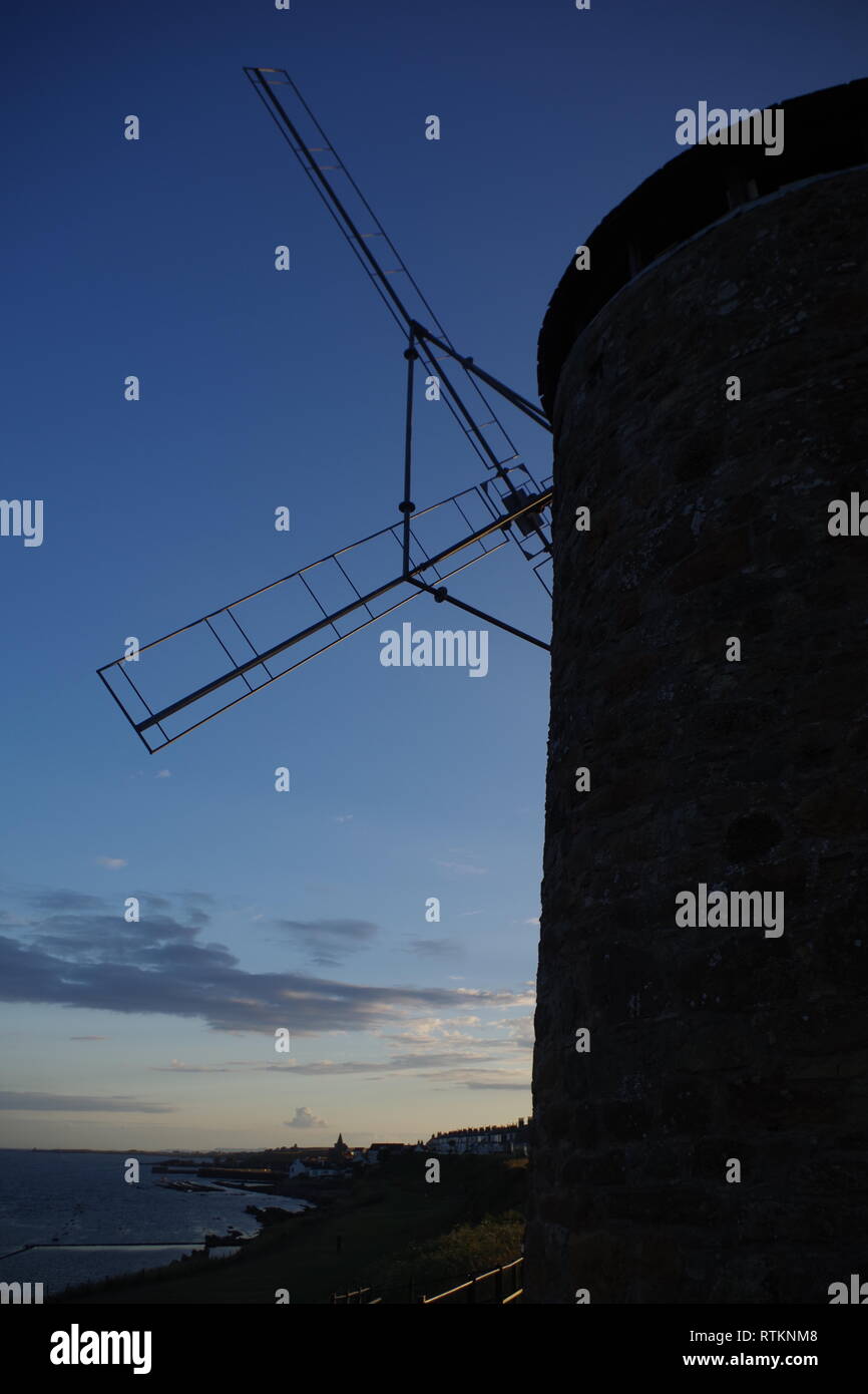 St Monans Windmill in the Golden light of a Summer's Evening. Fife ...