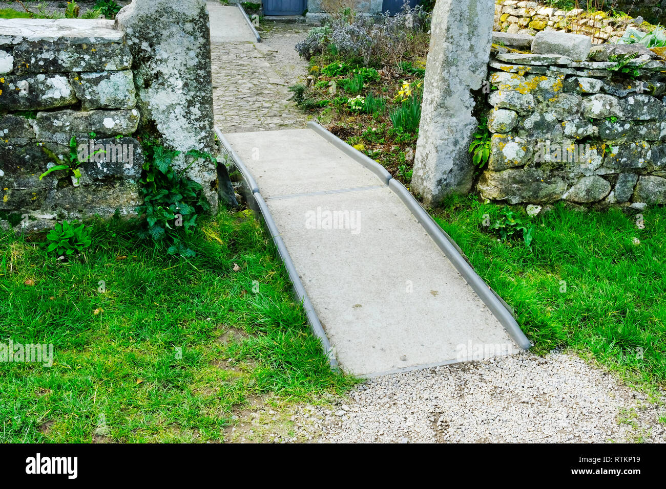 Outdoor wheelchair ramp in a country garden - John Gollop Stock Photo ...