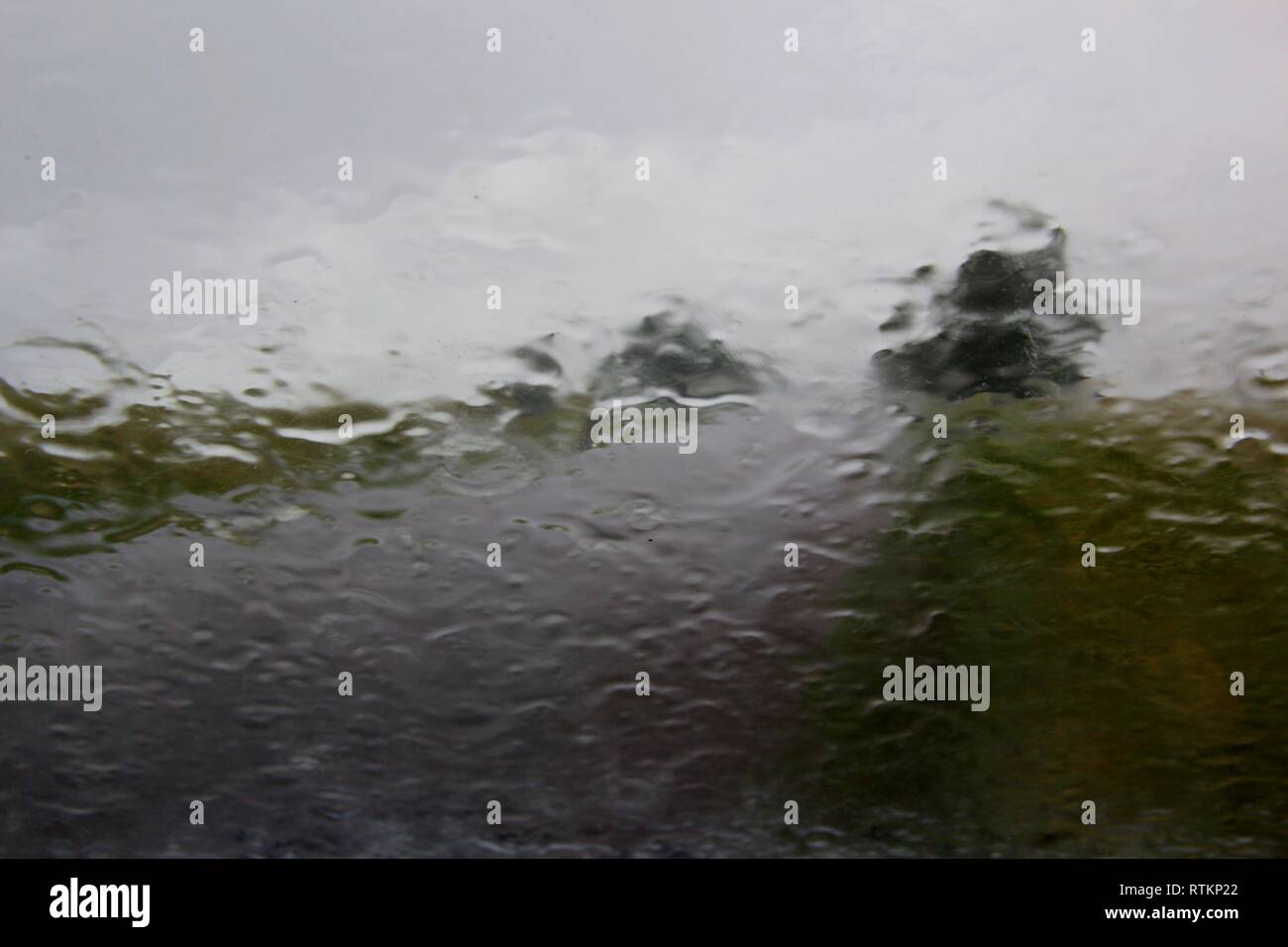 Rainwater on the window. Rain drops Stock Photo - Alamy