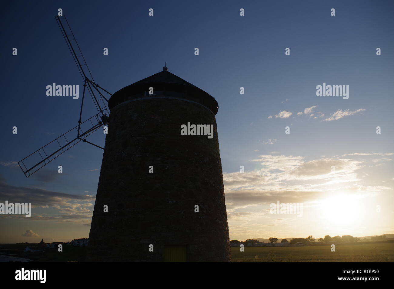 St Monans Windmill in the Golden light of a Summer's Evening. Fife ...