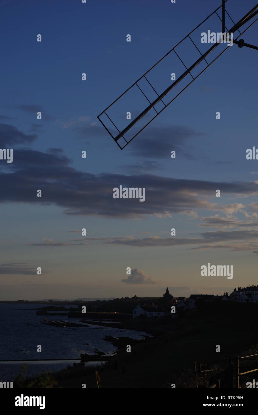 St Monans Windmill in the Golden light of a Summer's Evening. Fife ...