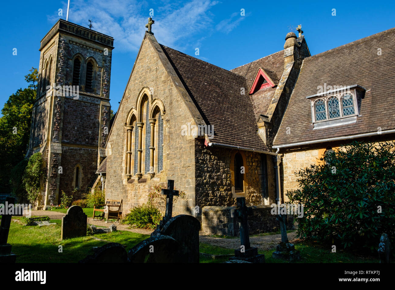 St Lawrence Parish Church, Church Road, Stone Street, Seal, Kent Stock ...