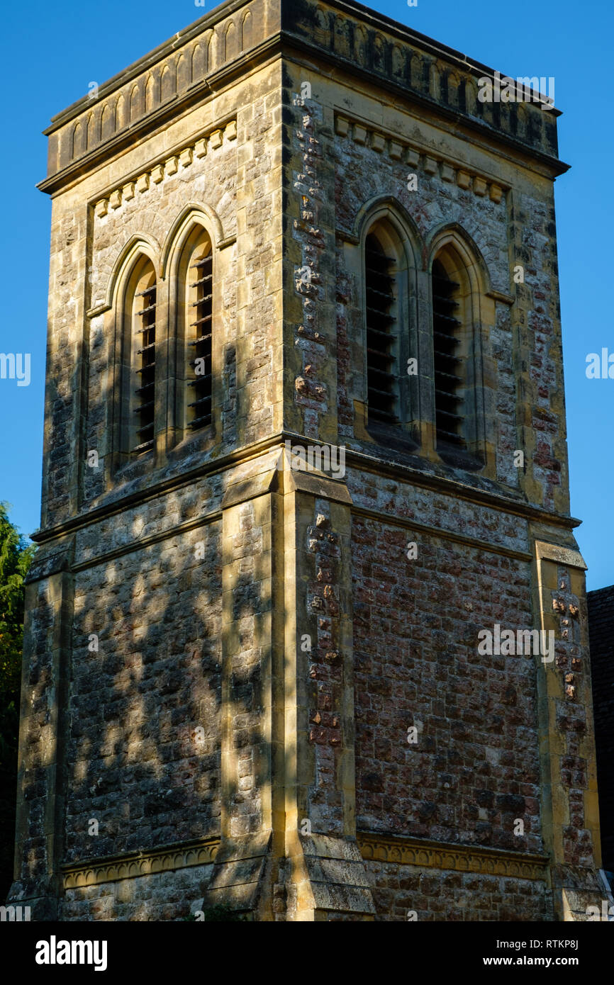 Bell tower of the parish church of st lawrence hi-res stock photography ...