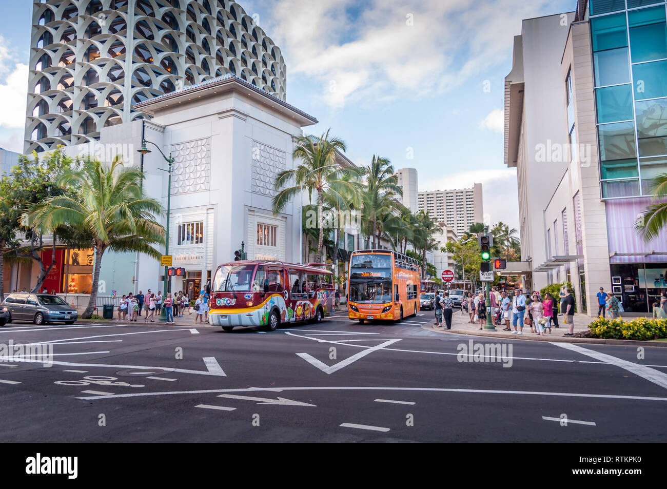 Famous waikiki avenue hi-res stock photography and images - Alamy