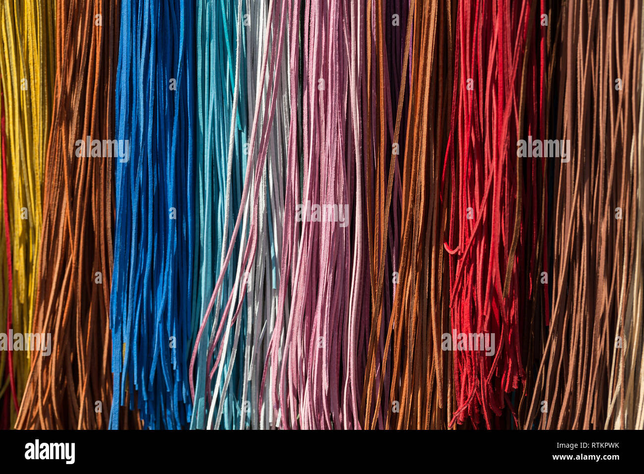 Colorful leather stripes - abstract background Stock Photo - Alamy