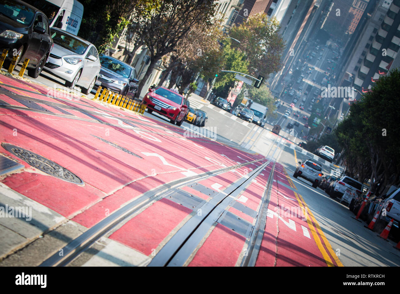 San Francisco Wooden Street Cars Stock Photo - Alamy