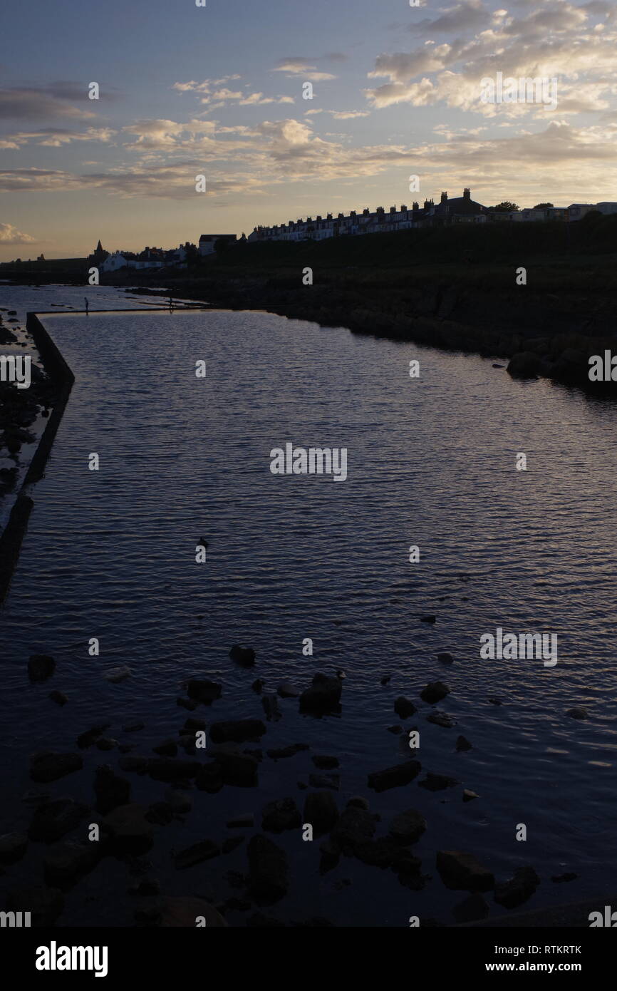 St Monans Tidal Swimming Pool at Nightfall on a Calm Summer's Evening ...