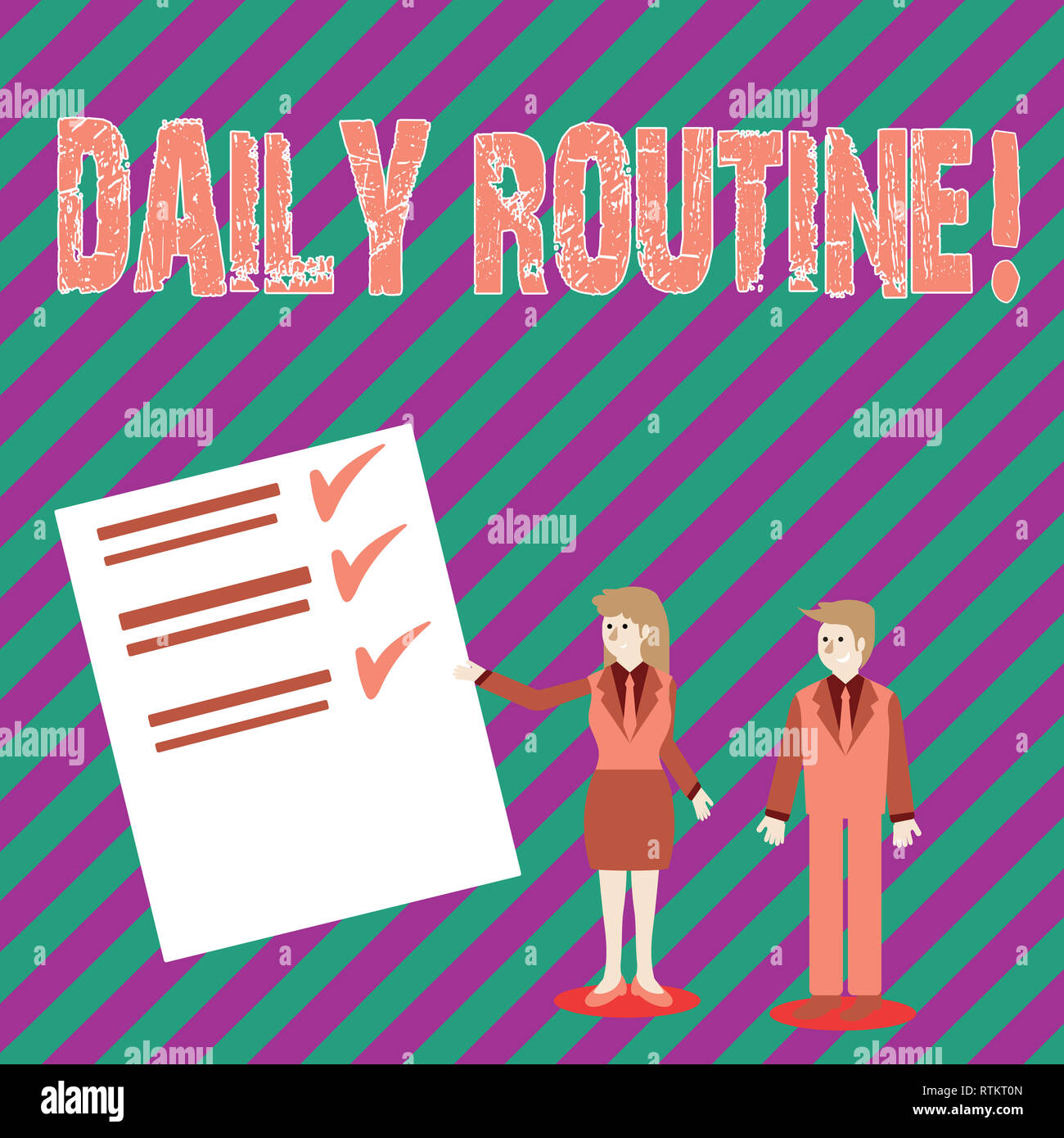 Conceptual hand writing showing Daily Routine. Business photo text ...