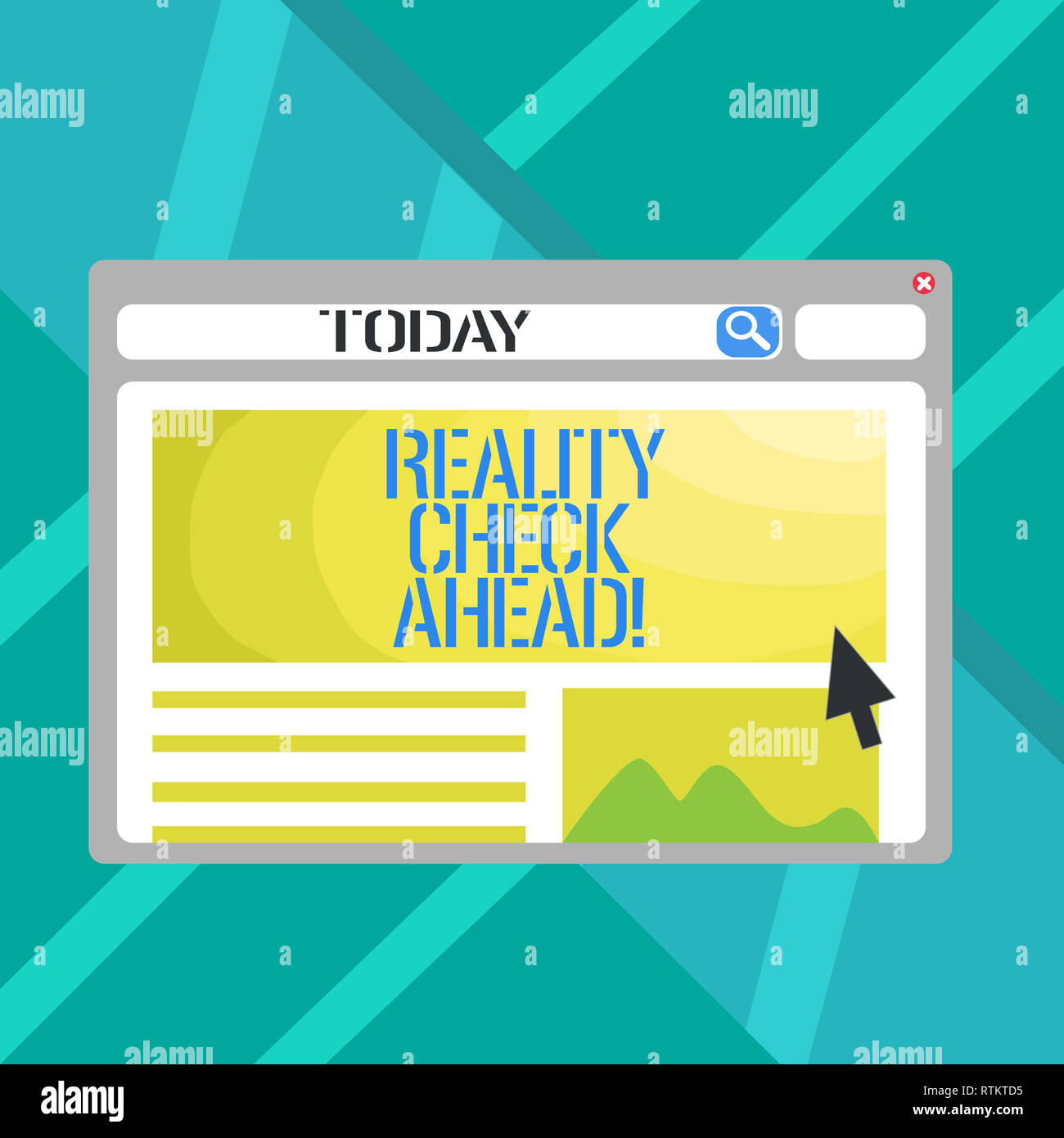 Word writing text Reality Check Ahead. Business concept for Consider ...