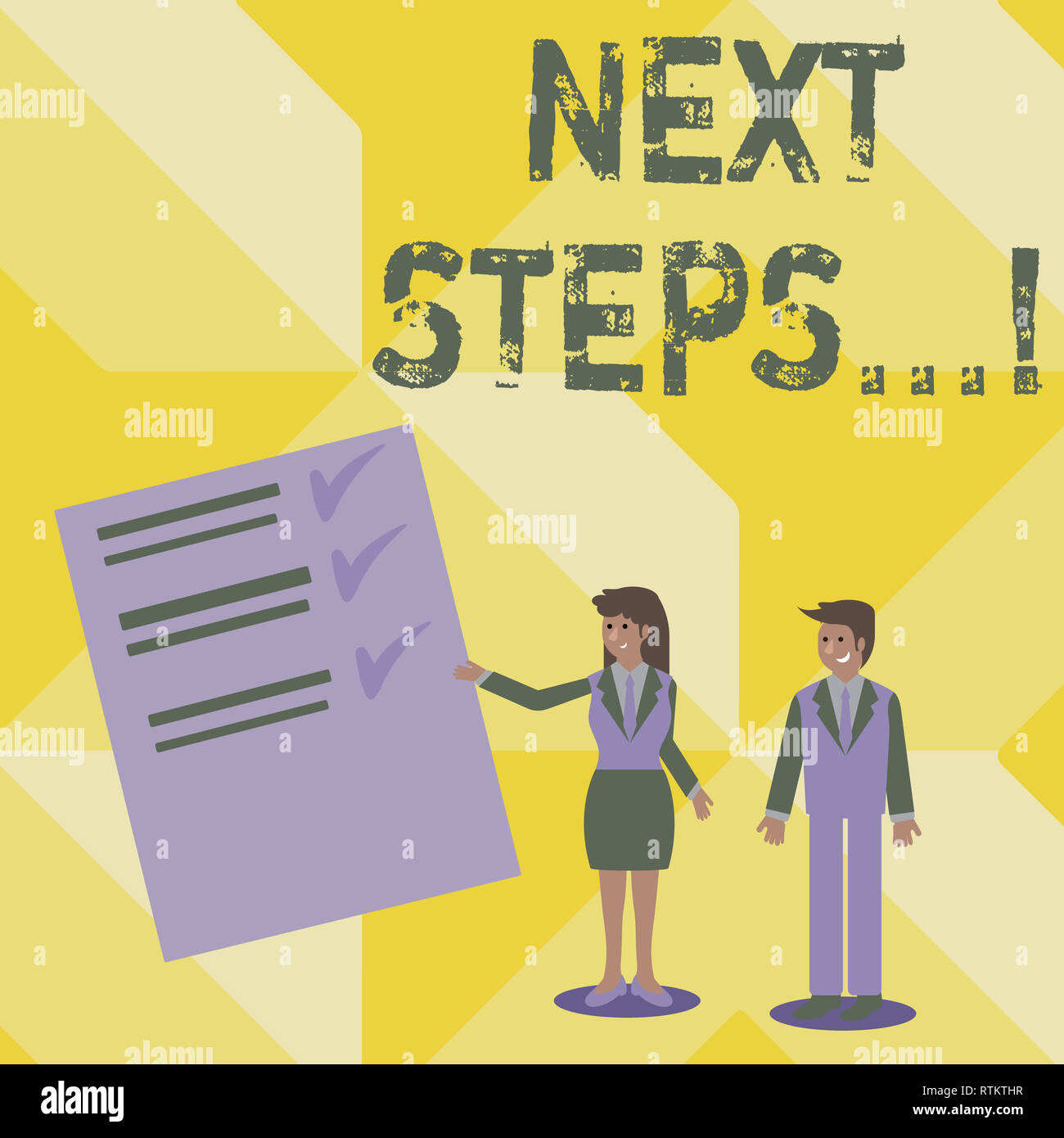 Handwriting text writing Next Steps. Concept meaning Following Moves ...