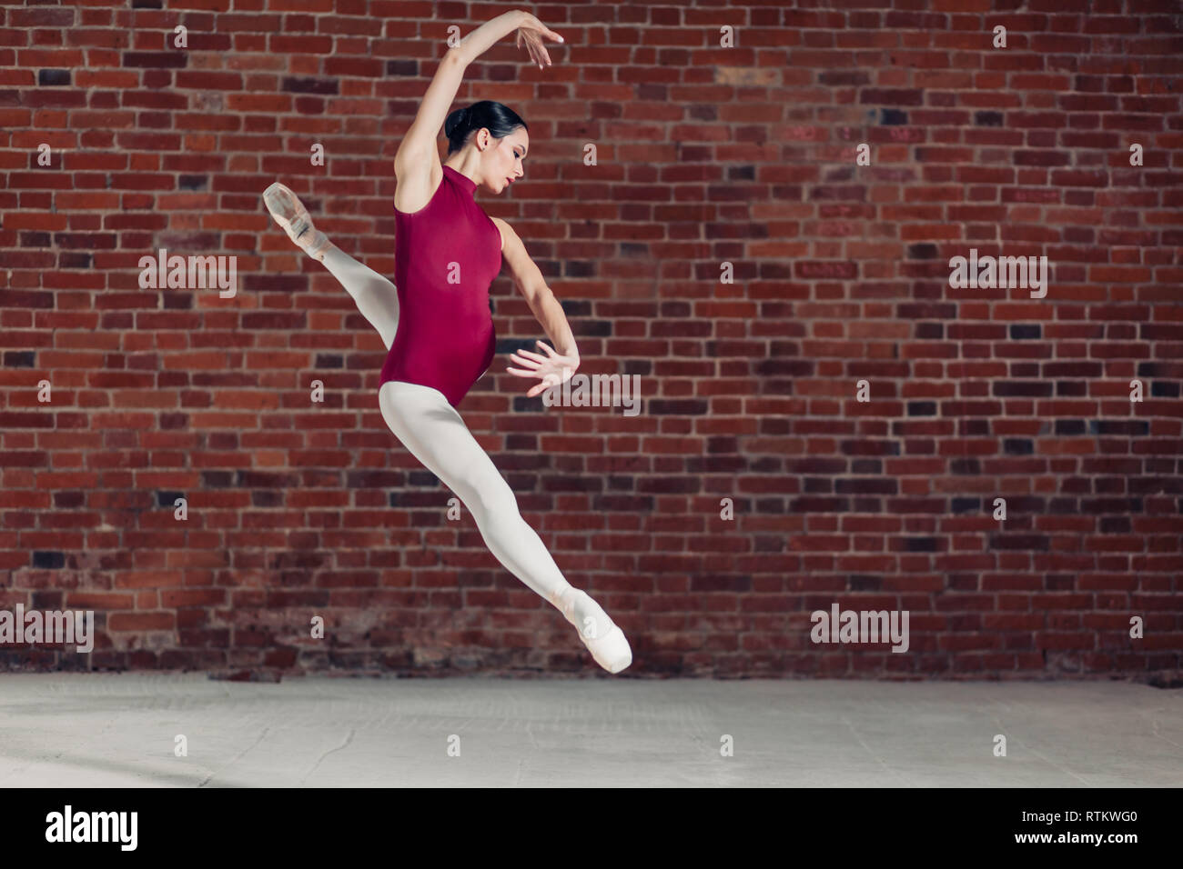 motivated active choreographer doing a stunt, full length photo. copy ...