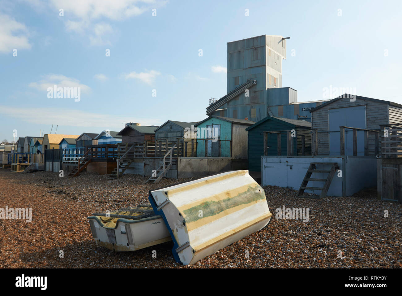 Brett aggregates factory in the landscape of Whitstable on the Kent ...