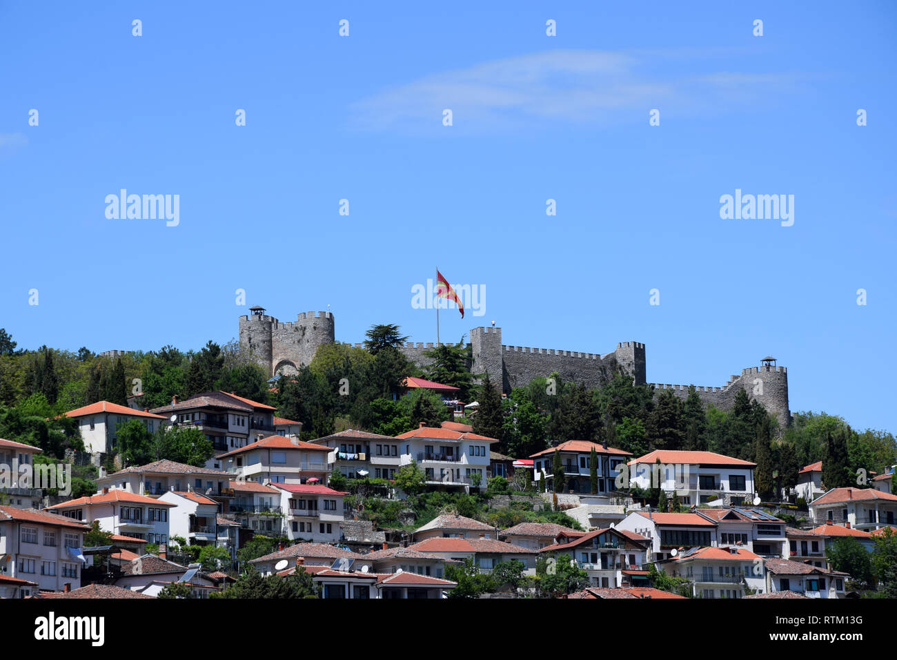 Ohrid town and Tsar Samuel fortress, Macedonia Stock Photo - Alamy