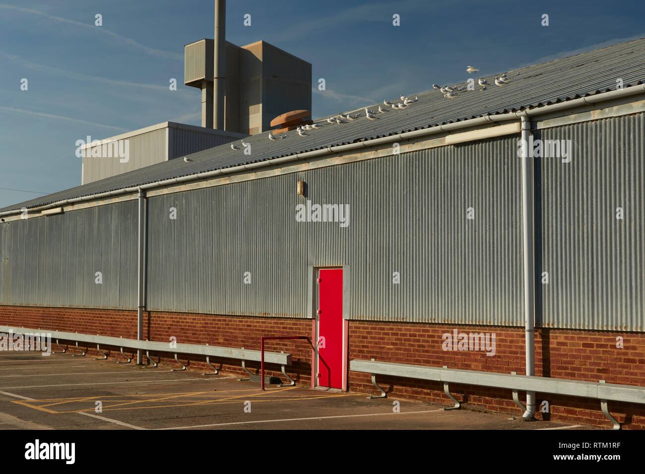Brett aggregates factory in the landscape of Whitstable on the Kent ...
