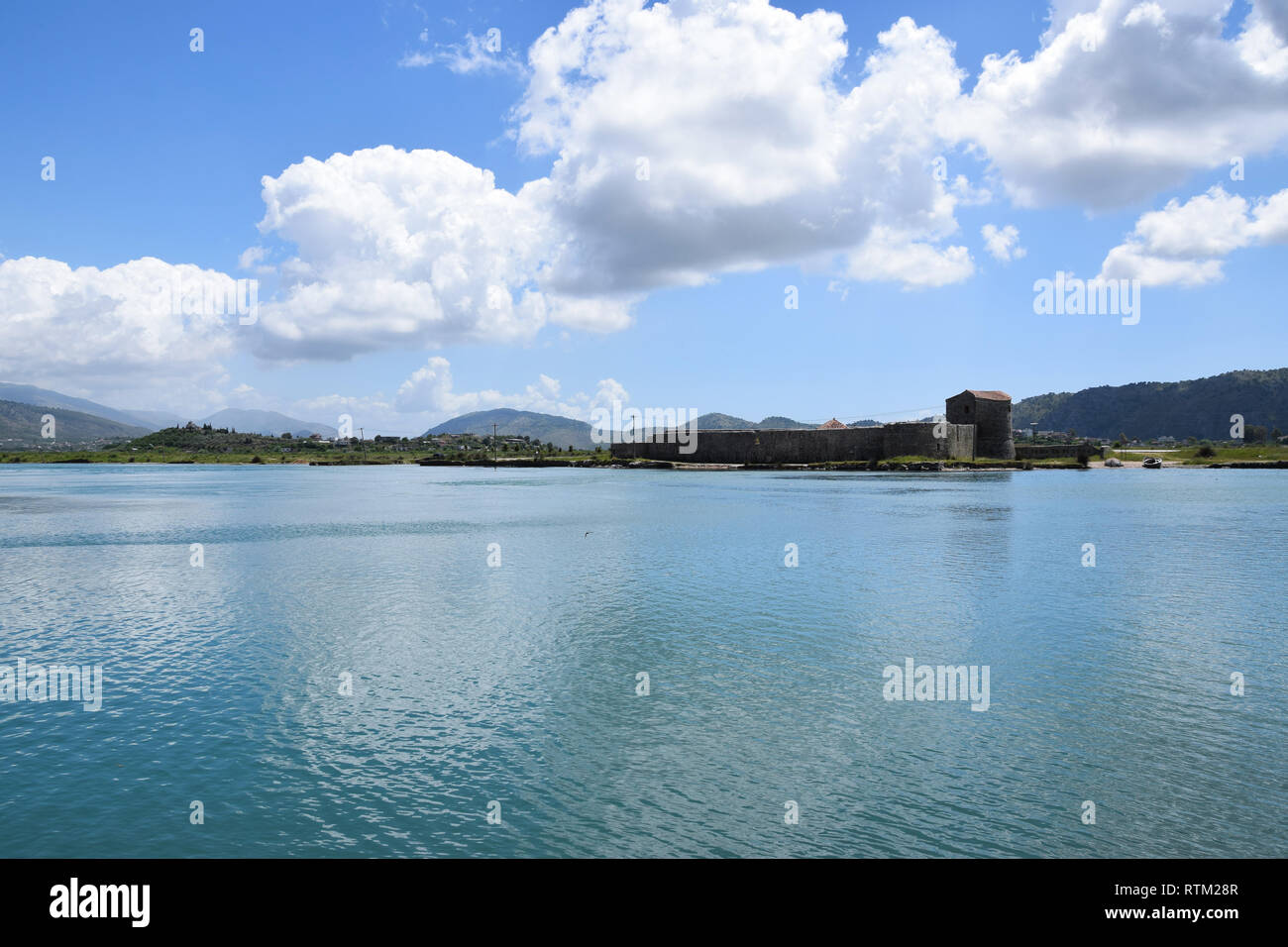 Ruins of Venetian Triangle Castle, ancient city in south Albania ...