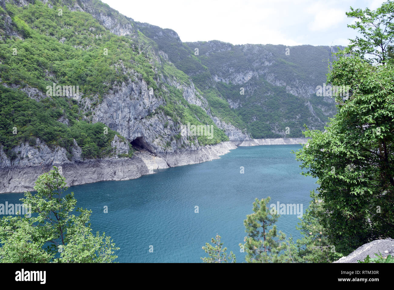 PIva Lake (Pivsko Jezero) in Piva canyon. Artificial lake, Pluzine ...