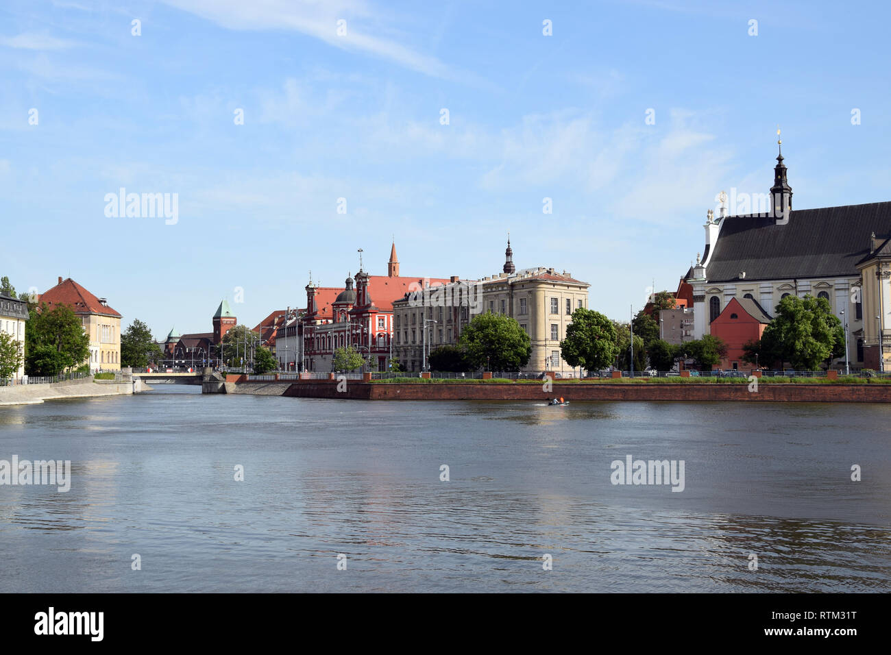 Wroclaw Old Town, view from Odra River side. Wroclaw, Poland Stock ...