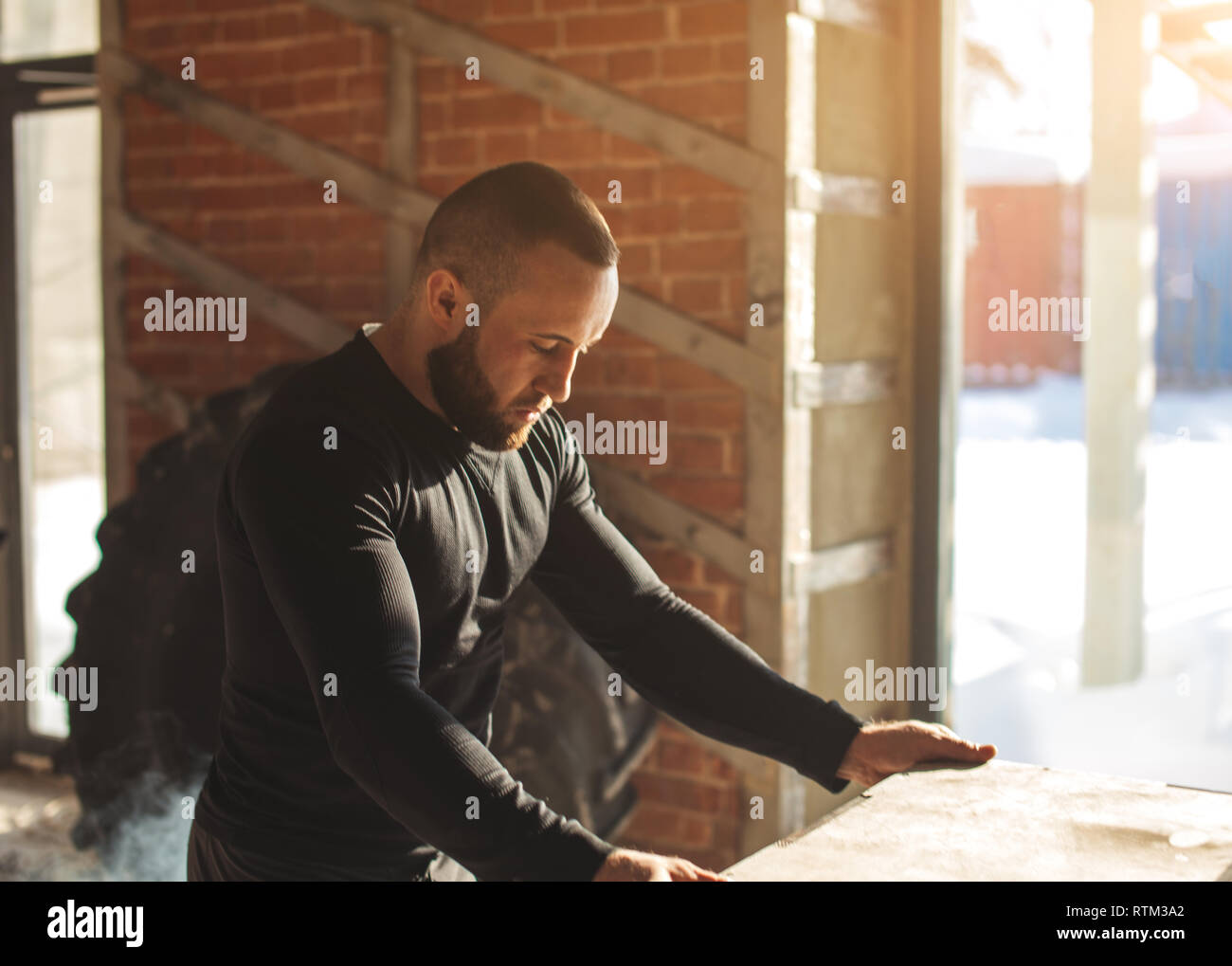 Young male Athlete doing plyo jumps exercise training endurance in ...