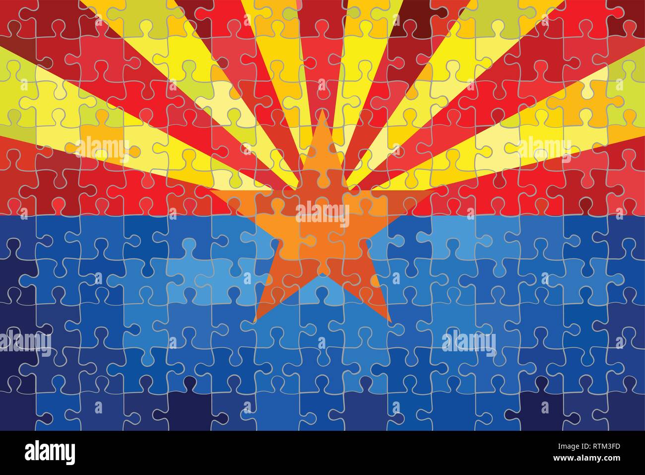 Arizona flag made of puzzle background - Illustration Stock Vector ...