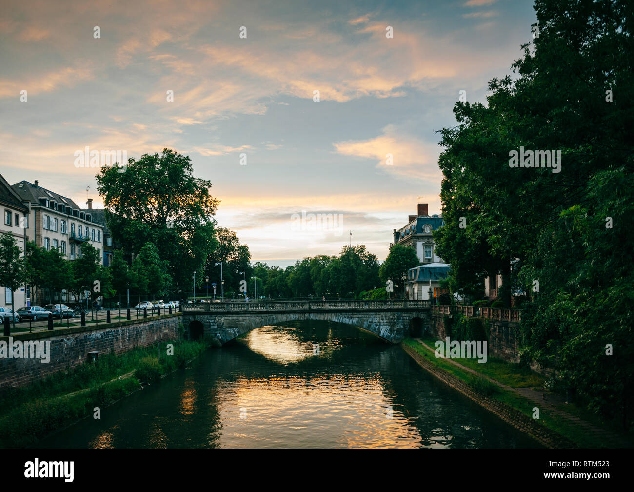 STRASBOURG, FRANCE - MAY 29, 2017: Beautiful sunset in Strasbourg with ...
