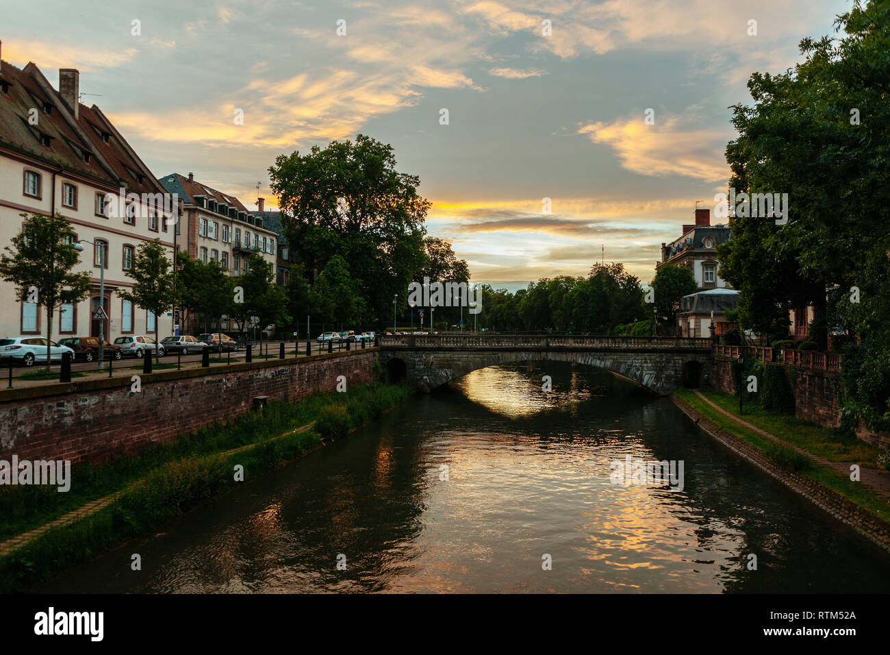 STRASBOURG, FRANCE - MAY 29, 2017: Sunset in Strasbourg with beautiful ...