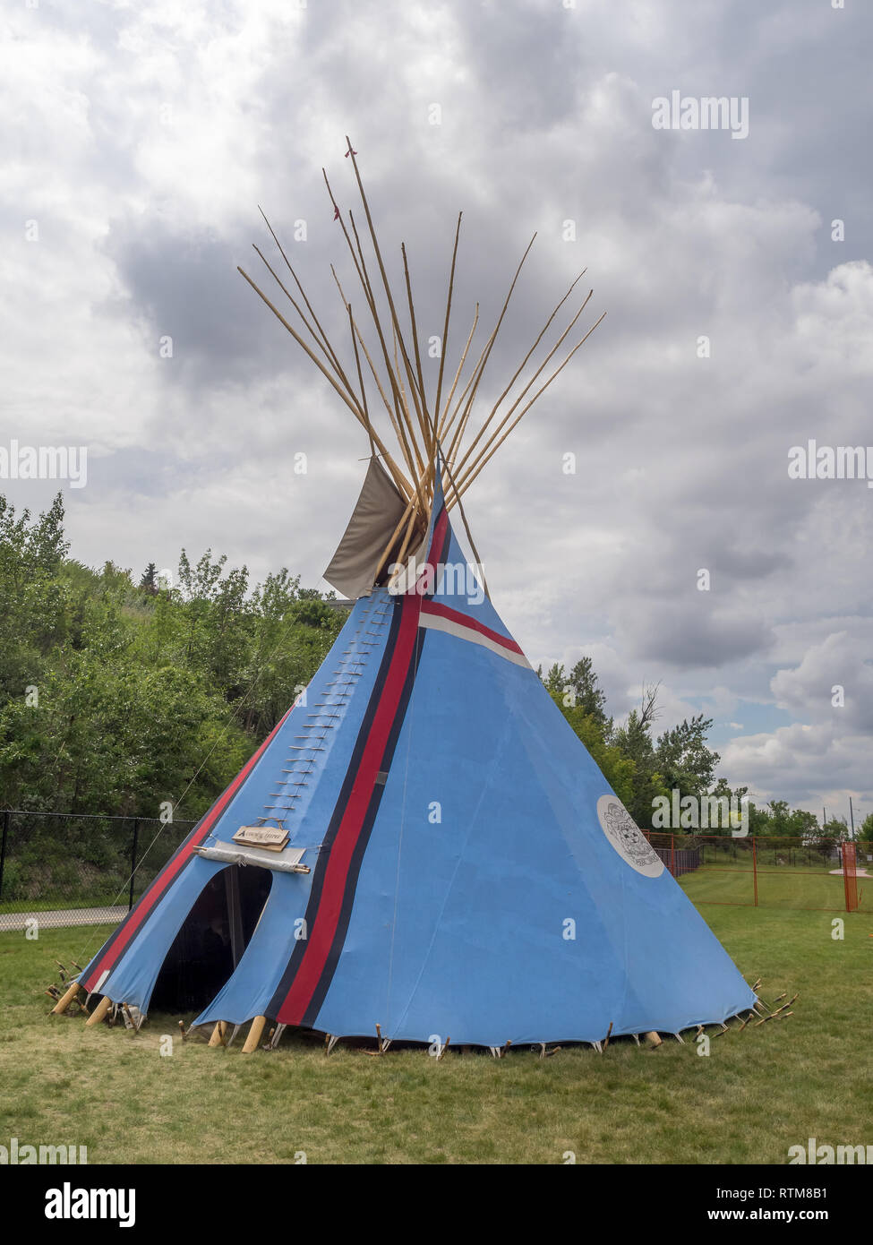 View of Tipis in the Indian Village at the Calgary Stampede in Calgary ...