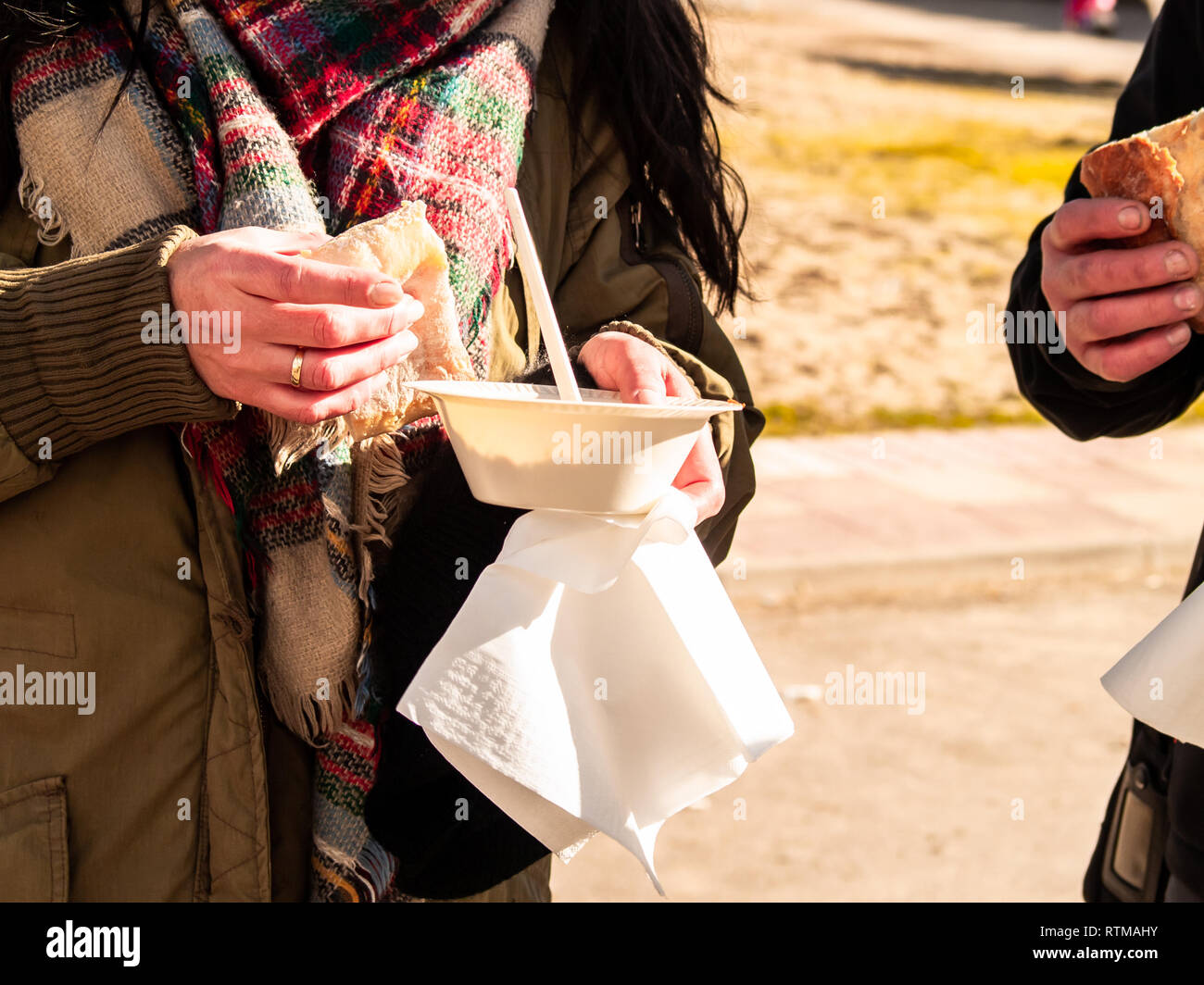 Street food fork hi-res stock photography and images - Alamy