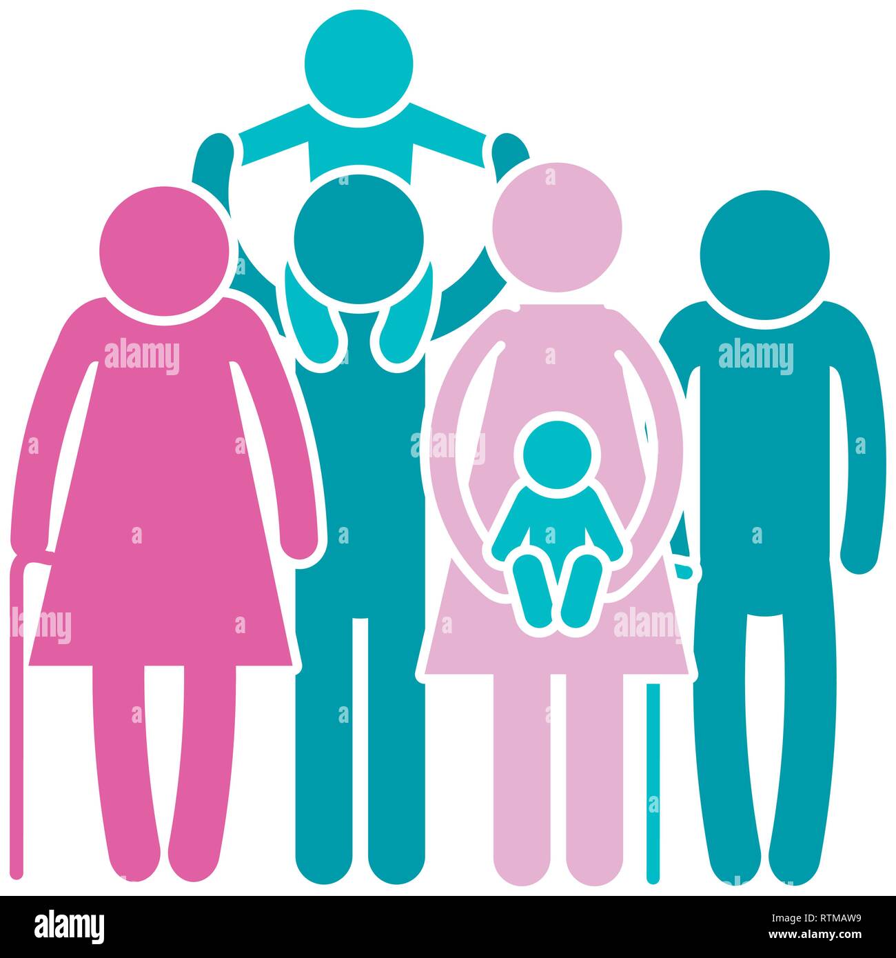 family pictogram cartoon Stock Vector Image & Art - Alamy