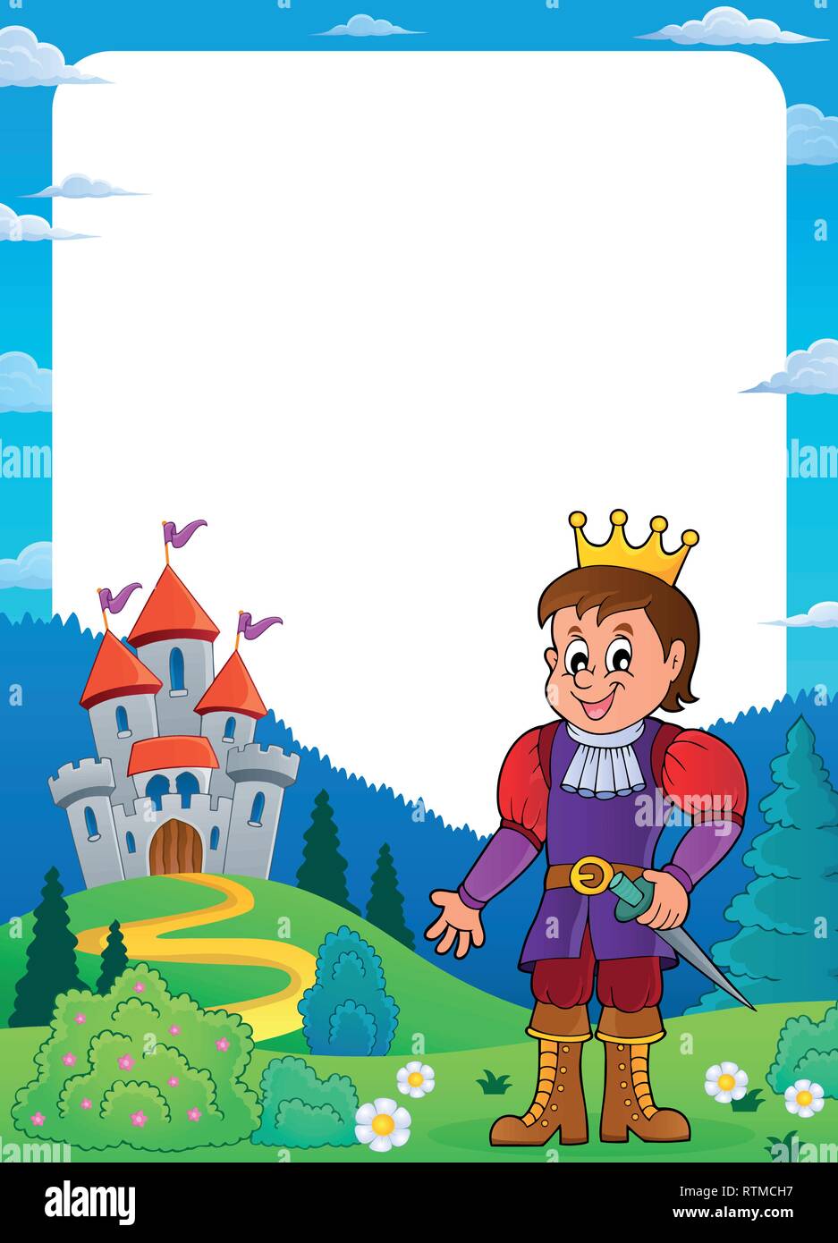 Prince and castle theme frame 1 - eps10 vector illustration Stock ...