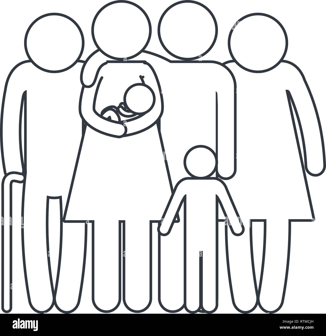 family pictogram cartoon Stock Vector Image & Art - Alamy