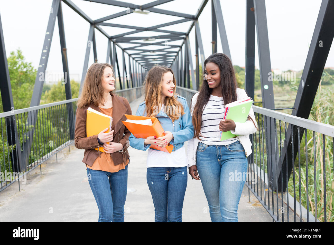 Group multi ethnic young students at the university campus Stock Photo ...