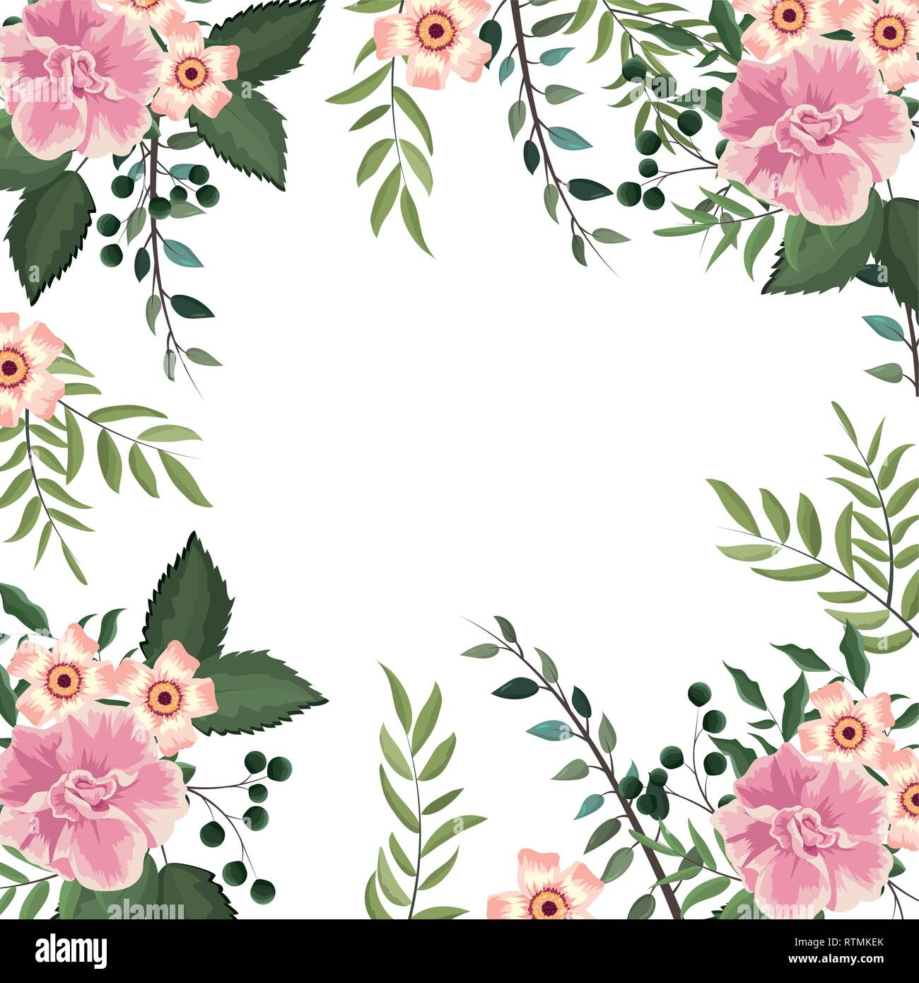 Spring floral frame Stock Vector Image & Art - Alamy