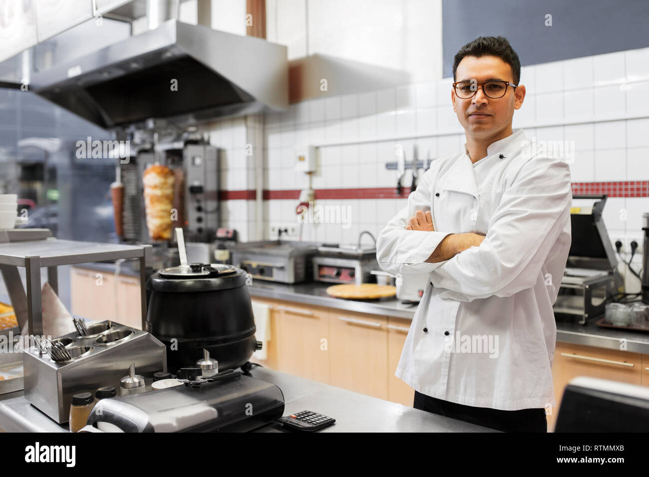 chef at kebab shop Stock Photo - Alamy