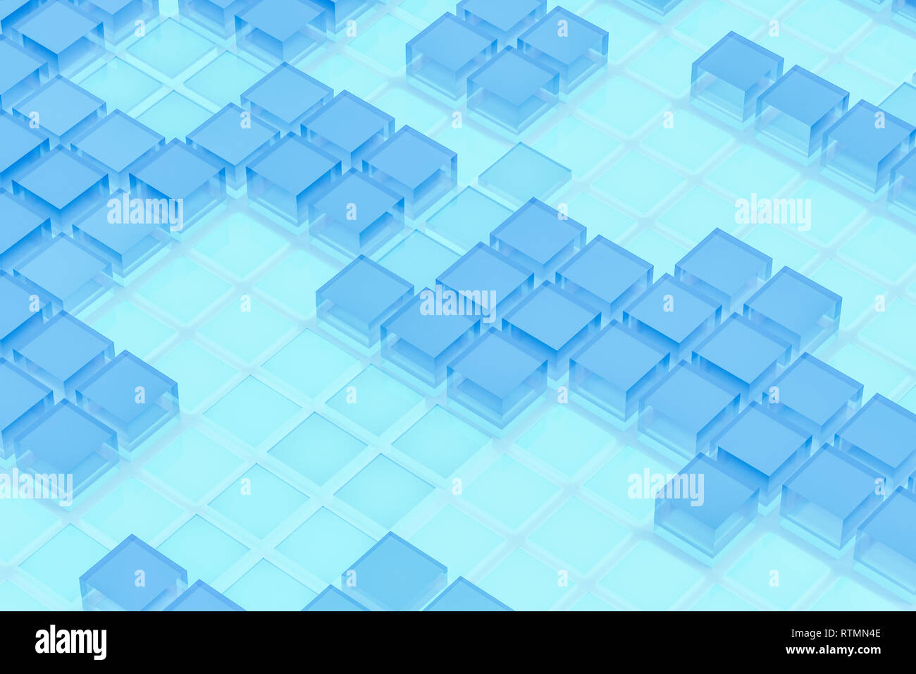 Cyan glowing boxes, 3d rendering Stock Photo - Alamy