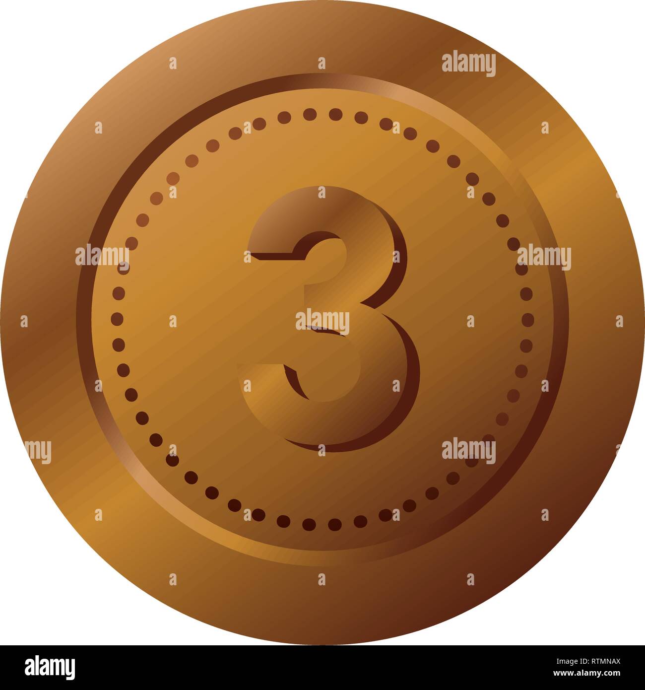 third place copper medal Stock Vector Image & Art - Alamy