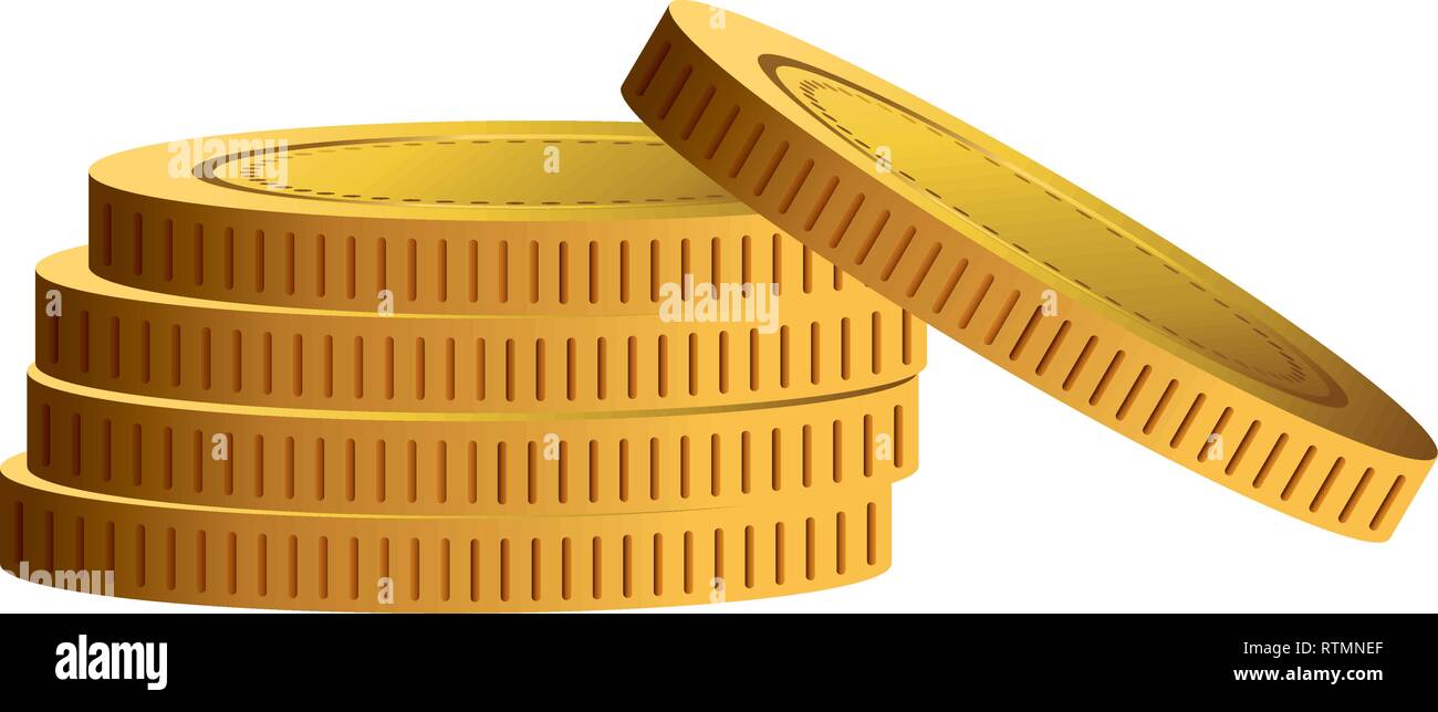 Coins stacked isolated Stock Vector Image & Art - Alamy