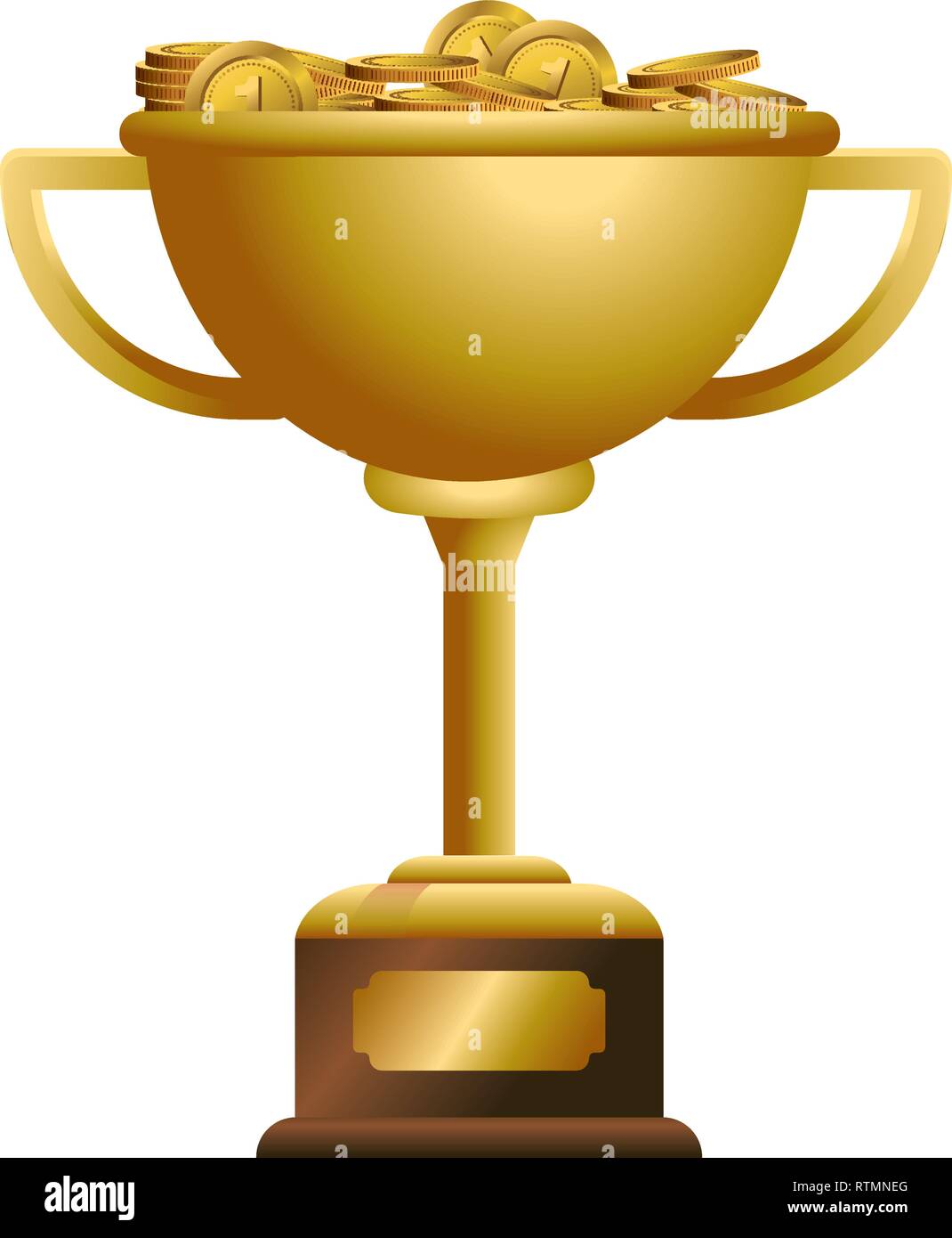 Trophy cup with coins symbol Stock Vector Image & Art - Alamy