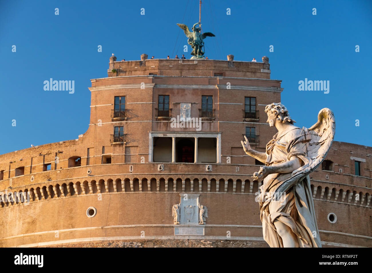 Panorama with Saint Angelo castle and bridge. Famous tourist ...